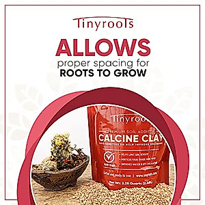 Tinyroots Clay Soil for Plants, 2.25 Quart Bag, Bonsai Tree Soil Additive, Turface Clay Holds Moisture, Provides Drainage and Aids in Root Development