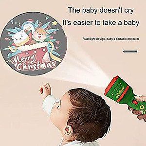 LELEBEAR 2 Packs Slide Projector Torch Projection Light, Flashlight Projector for Bedtime, Christmas Education Learning Gifts (2 Packs)