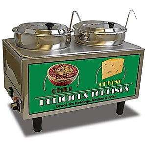 Benchmark 51072 Chili and Cheese Warmer, 21" Length x 13" Width x 17" Height, Stainless Steel