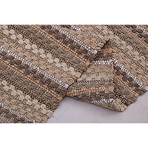 WOVEN ST. Polyester Cotton Area Rug | Carpets Suitable for Bedroom, Dining Room, Home Décor | Luxurious Handcrafted Traditional Rug | Recycled Cotton | Modern Indoor Rugs | 27’’ x 45’’ | Beige