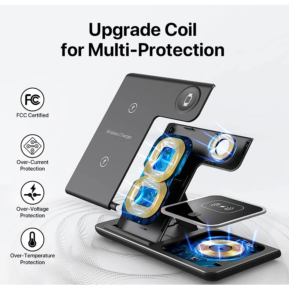 Wireless Charging Station, 3 in 1 Fast Charging Dock for iPhone 14/13/12/11/Pro/X/Max/XS/XR/8/Plus, Apple Watch7/6/5/4/3/2/SE, for Airpods 3/2/Pr0 Wireless Charging Station for Apple (Pink)