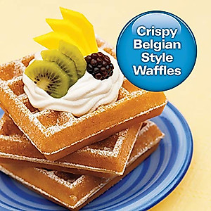 Hamilton Beach 2-Slice Non-Stick Belgian Waffle Maker & Sandwich Maker, Makes Omelettes and Grilled Cheese, 4 Inch, Easy to Store (25430), BLACK