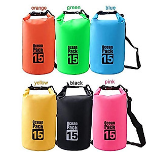 Acever Outdoor Dry Sack/Floating Waterproof Bag 2L/3L/5L/10L/15L/20L/30L for Boating, Kayaking, Hiking, Snowboarding, Camping, Rafting, Fishing and Backpacking (Black, 5L)