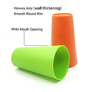 KOXIN-KARLU Unbreakable 32-ounce Plastic Restaurant-Style Beverage Tumblers Ice Tea Glasses | set of 12 in Multicolor