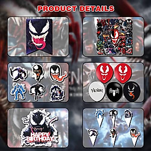 102 Pcs Birthday Party Decorations, Birthday Party Supplies Included Banner, Cake Topper, Cupcake Toppers, Balloons, Stickers, Hanging Swirls Party Decorations Set for Boys and Girls