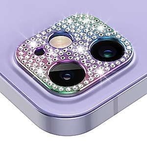 OTOFLY Bling Camera Lens Protector Compatible with iPhone 12 for Women Girls Glitter Diamond Metal Lens Protective Decoration Cover Accessories for iPhone 12 (Colorful)