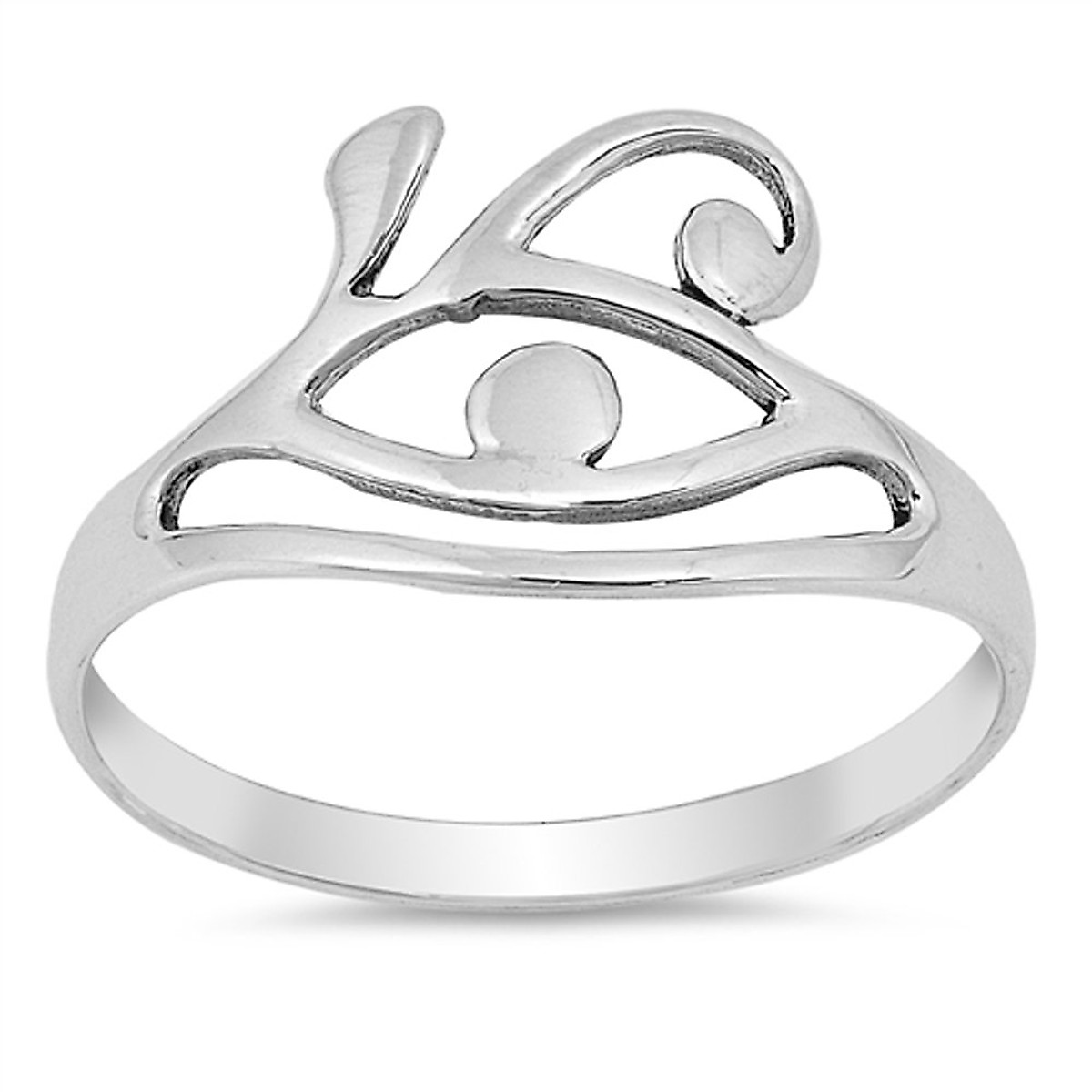 Abstract Statement Evil Eye Loop Ring New .925 Sterling Silver Band Size 6