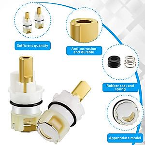 Honoson RP25513 Faucet Stem Assembly Replacement Kit for Two Handle Faucet Repair Kit with RP4993 Seat and Spring for Bathroom Kitchen Lavatory, 2 Pack(2 Pieces)