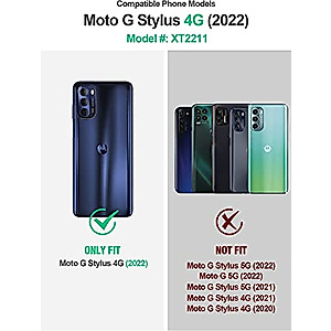 NZND Case for Motorola Moto G Stylus 2022 4G (Not Fit 5G) with [Built-in Screen Protector], Full-Body Protective Shockproof Rugged Bumper Cover, Impact Resist Durable Case (Marble Design Sapphire)