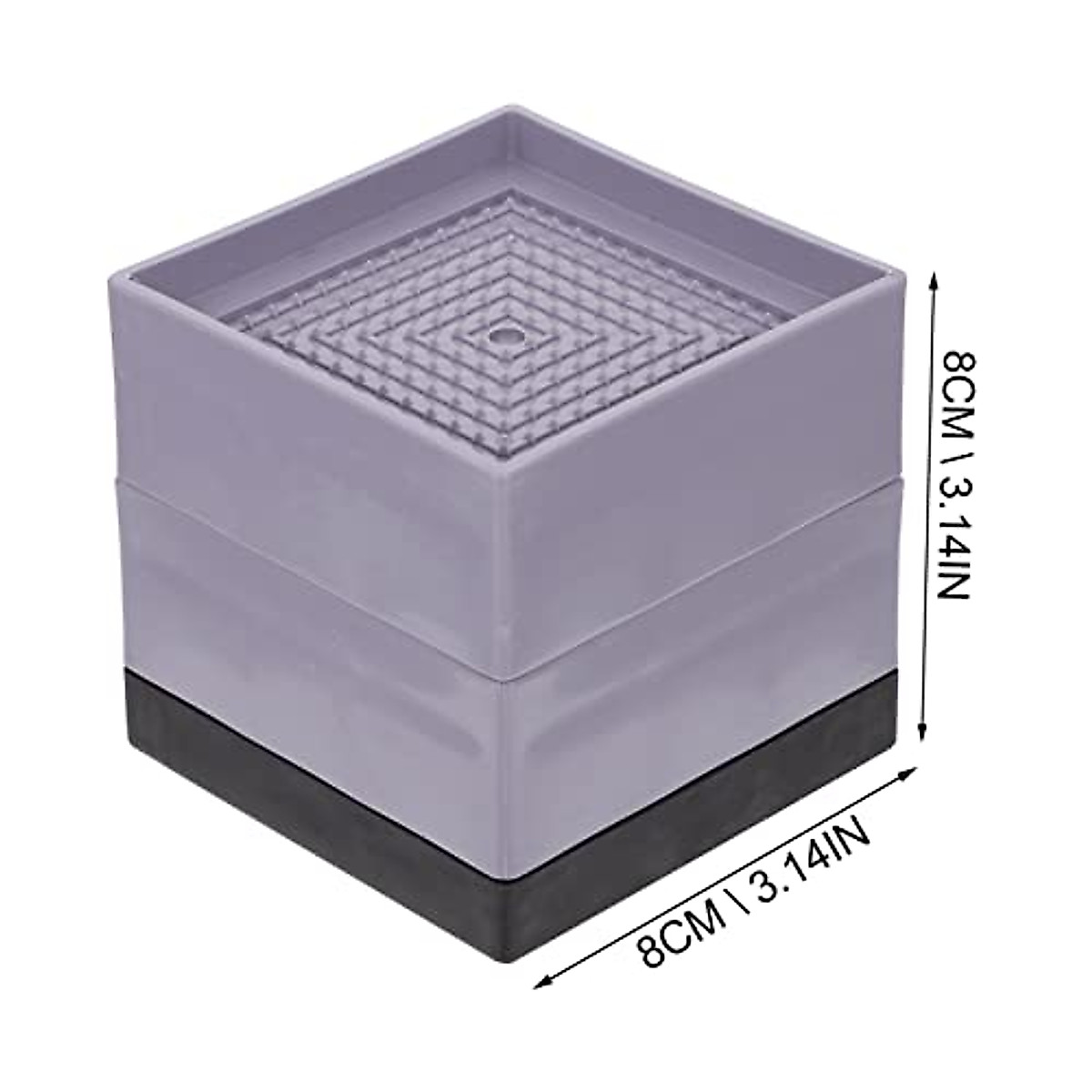 Homoyoyo Bed Foot Booster Tables Heavy Duty Lifter Trundle Couch Square Rubber Furniture Cup Chair Sofa Foam Couch Chair Floor Protector Bed Lifts Table Leg Pad Furniture Riser Plastic Grey