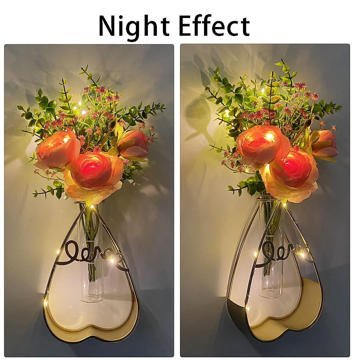 Fasjewly Artificial Flower Garland-16 Roses,7.2Ft Red Rose Vine Flowers Fake Flower Strings for Wedding,Garden Decor Home Party