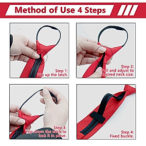 Mantieqingway 3.15'' Zipper Ties for Men Pre-tied Adjustable Red Tie, Polyester Silk Clip on Men's Neckties for Wedding Office Graduation School Uniforms, 1 Pc