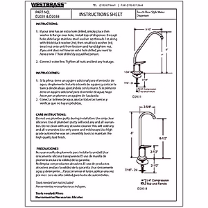 Westbrass R2031-NL-62 8" Touch-Flo Style Pure Water Dispenser Faucet, Matte Black