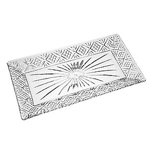 Godinger Silver Art Dublin 3 Tiered Glass Buffet Serving Tray - Chrome Plated Platter Stand with Starburst Design - Party and Event Dessert and Food Display Server