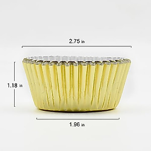 200 Pcs Gold Foil Cupcake Liners Standard Baking Cups Muffin Paper Cases