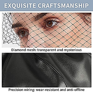 Beret Hats for Women PU Leather Newsboy Fiddler Cap with Veil Casual Baker Boy Captain Hat