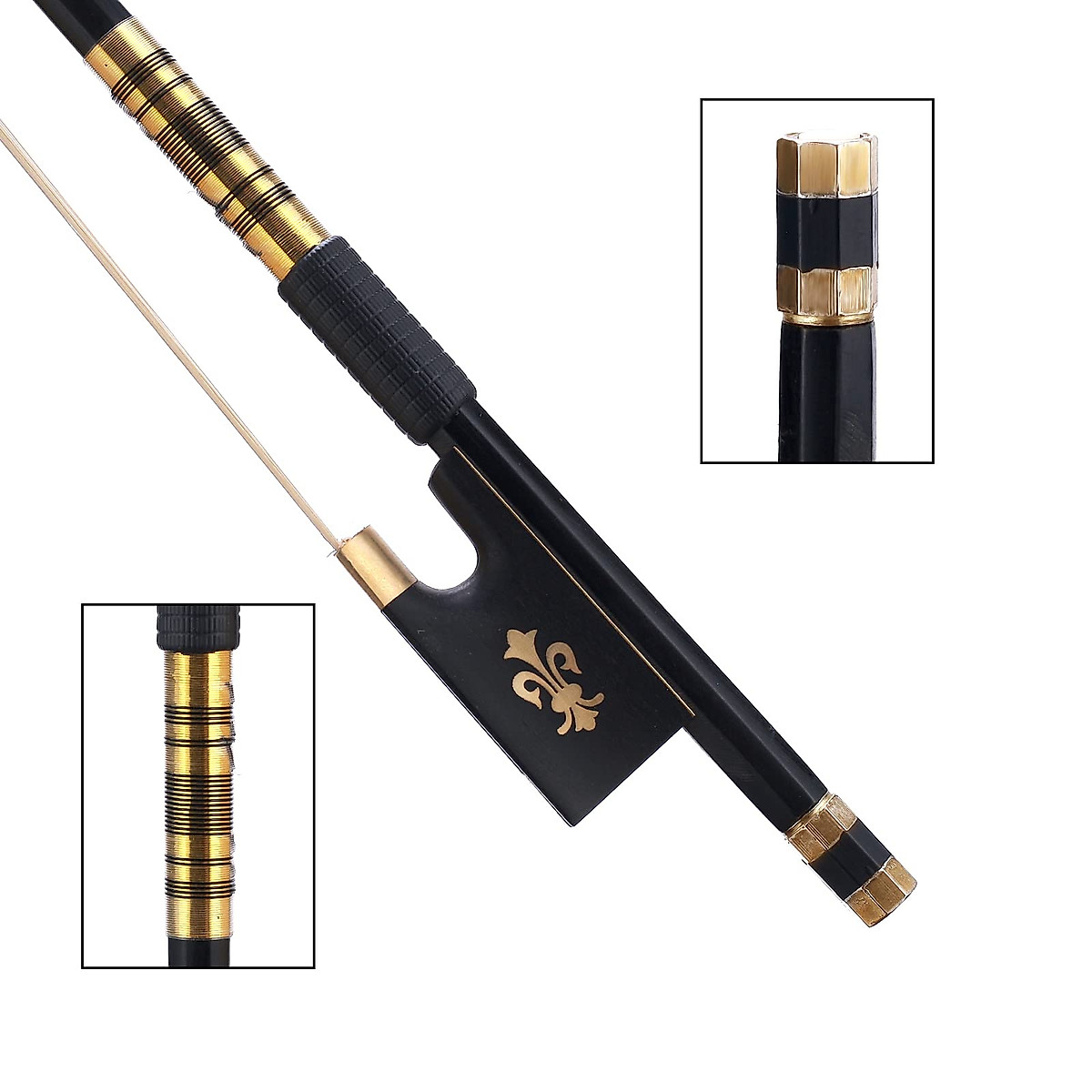 AMZZ 4/4 Professional Carbon Fiber Violin Bow - Performance Grade Violin Accessory for Violinists and Fiddlers of All Skill Levels (Carbon Fiber Bow 4/4 Size)