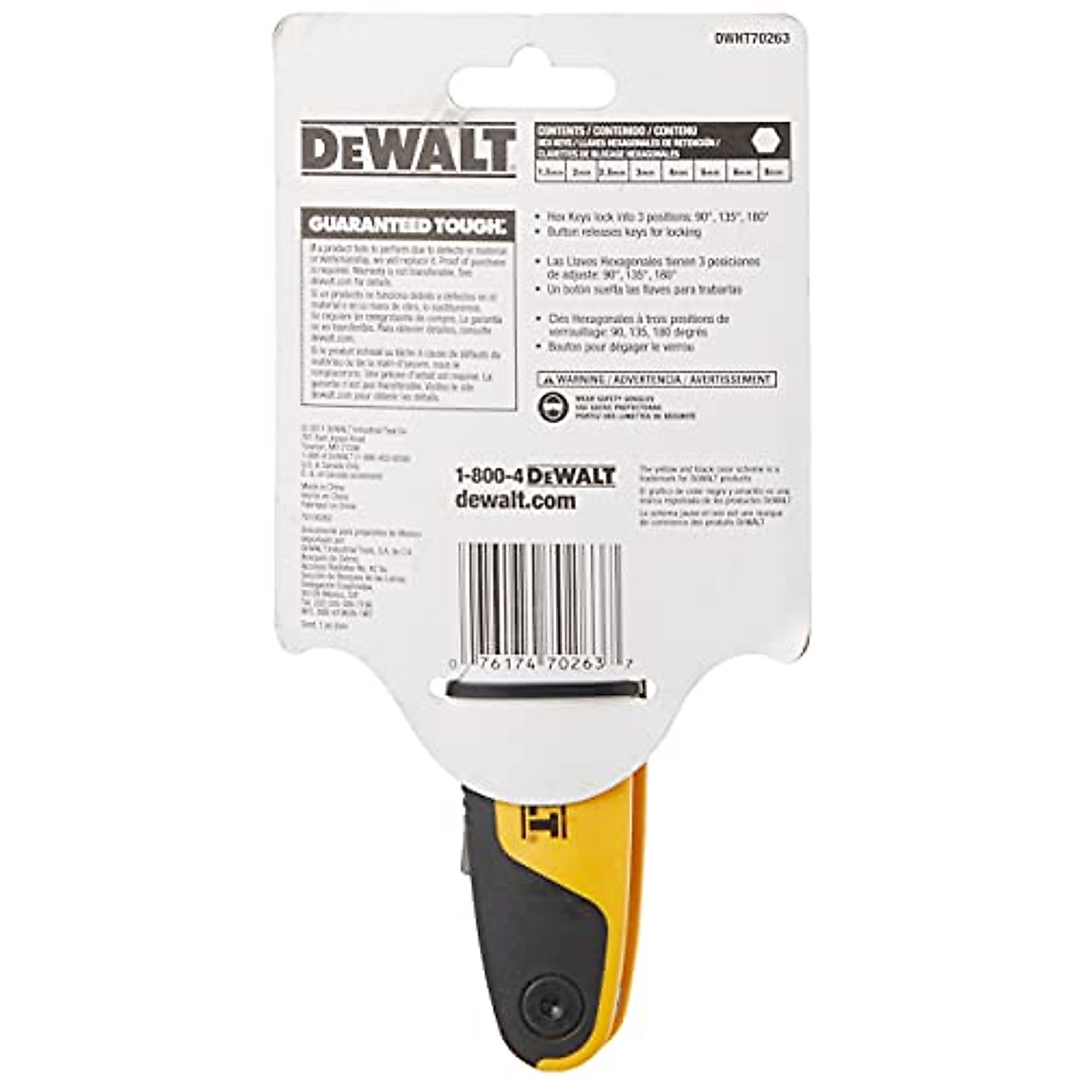 DEWALT DWHT70263M Folding Locking Hex Key Set, MM