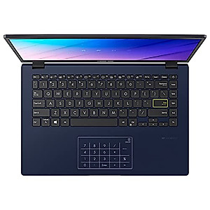 ASUS E410 14" Laptop, Intel Celeron N4500, 4GB RAM, 128GB eMMC SSD, Windows 11 Home in S Mode, TWE 64GB Micro SD Card, Star Black
