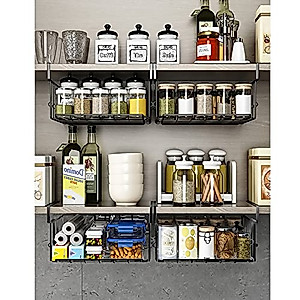 Under Shelf Basket Storage 2Pack - 11.8in Metal Under Cabinet Shelf, Hanging Wire Basket Shelves, Undershelf Storage Basket for Kitchen Pantry Bookshelf