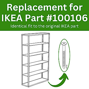 Spare Hardware Parts Shelf Unit Long Screw (Replacement for IKEA Part #100106) (Pack of 8)