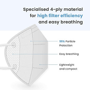 Covaflu KN95 Face Mask Pack of 10 Fold Flat Masks Comfortable Fit