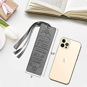 FINPAC Black Bible Cover w/Bible Verse Bookmarks for Women Men