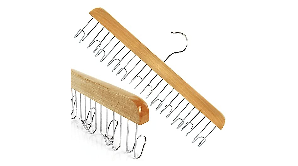HANGERWORLD Wooden Belt Hanger - Organize with Style