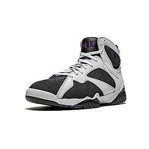 Men's Jordan 7 Retro Flint White/Flint Grey-Black-Varsity Purple (CU9307 100) - 10