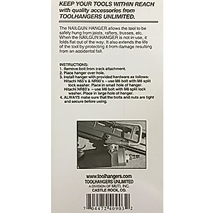 Toolhangers Unlimited Original Nail Gun Hanger (Green #40903)- Hook compatible with Hitachi/Metabo, Milwaukee Framing Nail Guns and Positive Placement Nailers