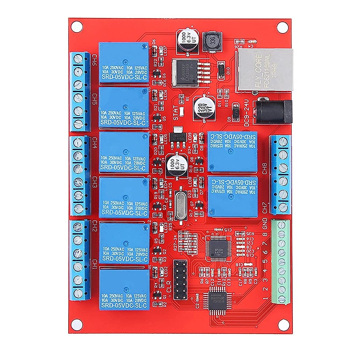 Kadimendium Ethernet Relay Board 8-Channel Network Switch TCP UDP Module Controller Circuit Board LAN Ethernet Electronic kit