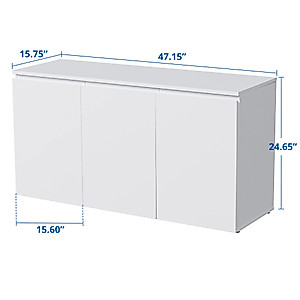 Cozy Castle Buffet Cabinet with Storage, Coffee Bar Cabinet with 3 Doors and Adjustable Shelf, Kitchen Buffet Sideboard for Living Room, Kitchen, 47.15" L x 24.65" H x 15.75" W, White