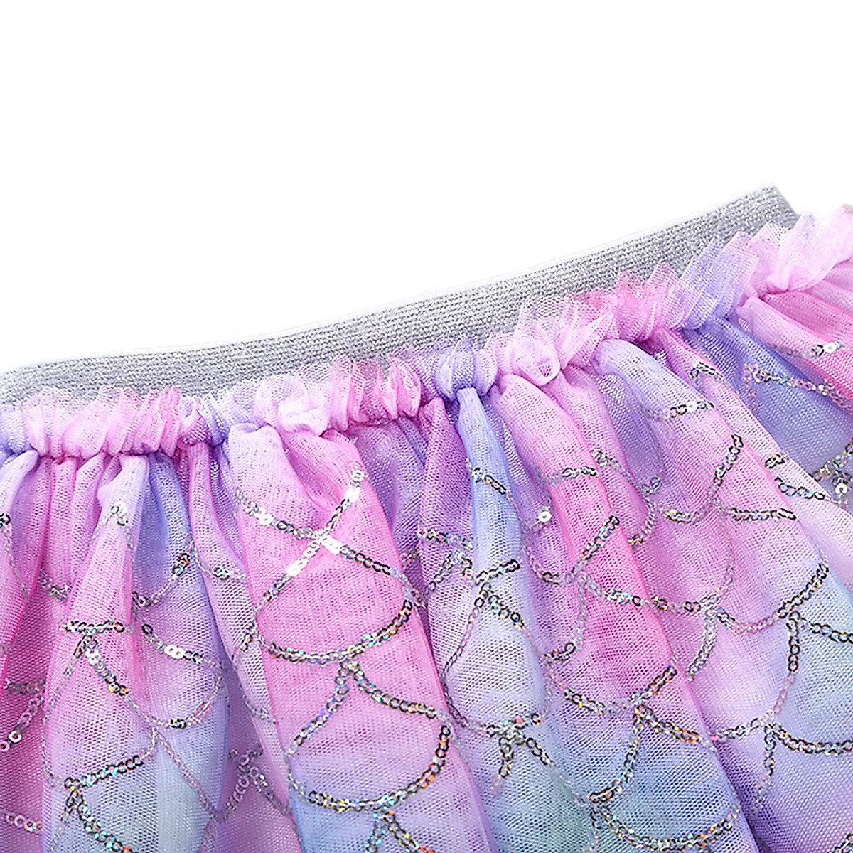 YOHA Baby Girls Birthday Tutu Dress Mermaid Tutus Soft Pom Tutu Dress for Toddler Girls(Mermaid,120)