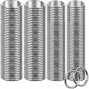 FANDAMEI 200 Pieces Split Key Rings Bulk for Keychain Key and Art Crafts(25 mm /0.98 inch 100pcs ，28 mm /1.1 inch 100pcs)