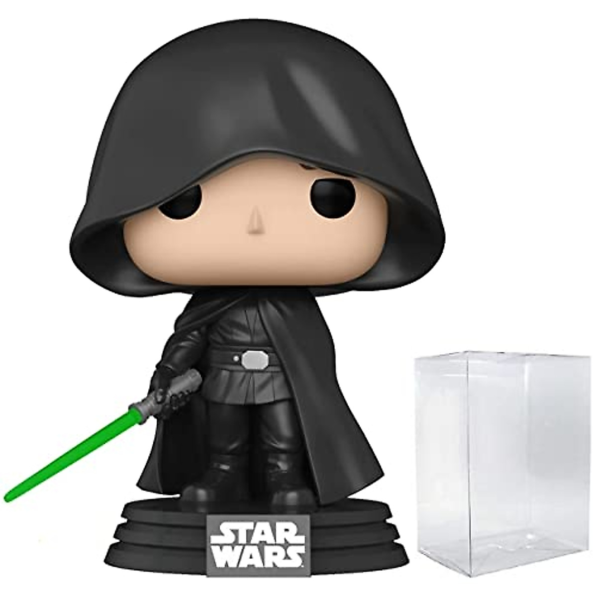 POP Star Wars: The Mandalorian - Luke Skywalker Glow-in-The-Dark Exclusive Funko Vinyl Figure (Bundled with Compatible Box Protector Case), Multicolor, 3.75 inches