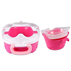 ONEDONE Portable Potty for Toddler Travel Outdoor Toilet Travel Potty for Toddler Squatting Potty for Baby Kids Potty Training (Girl)