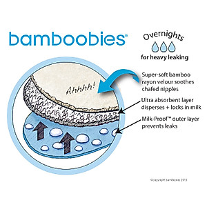 Bamboobies Women’s Nursing Pads, Reusable and Washable, Multi-Color, 3 Regular Pairs and 1 Overnight Pair, Leak-Proof Pads for Breastfeeding, 4 Pairs