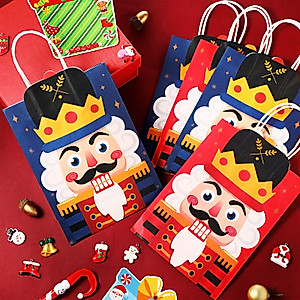 Funrous 16 Pieces Nutcracker Christmas Gift Bags Nutcracker Party Supplies Christmas Holiday Candy Goodie Treat Bags Bulk with Handles for Winter Holiday Party Supplies Favors Presents
