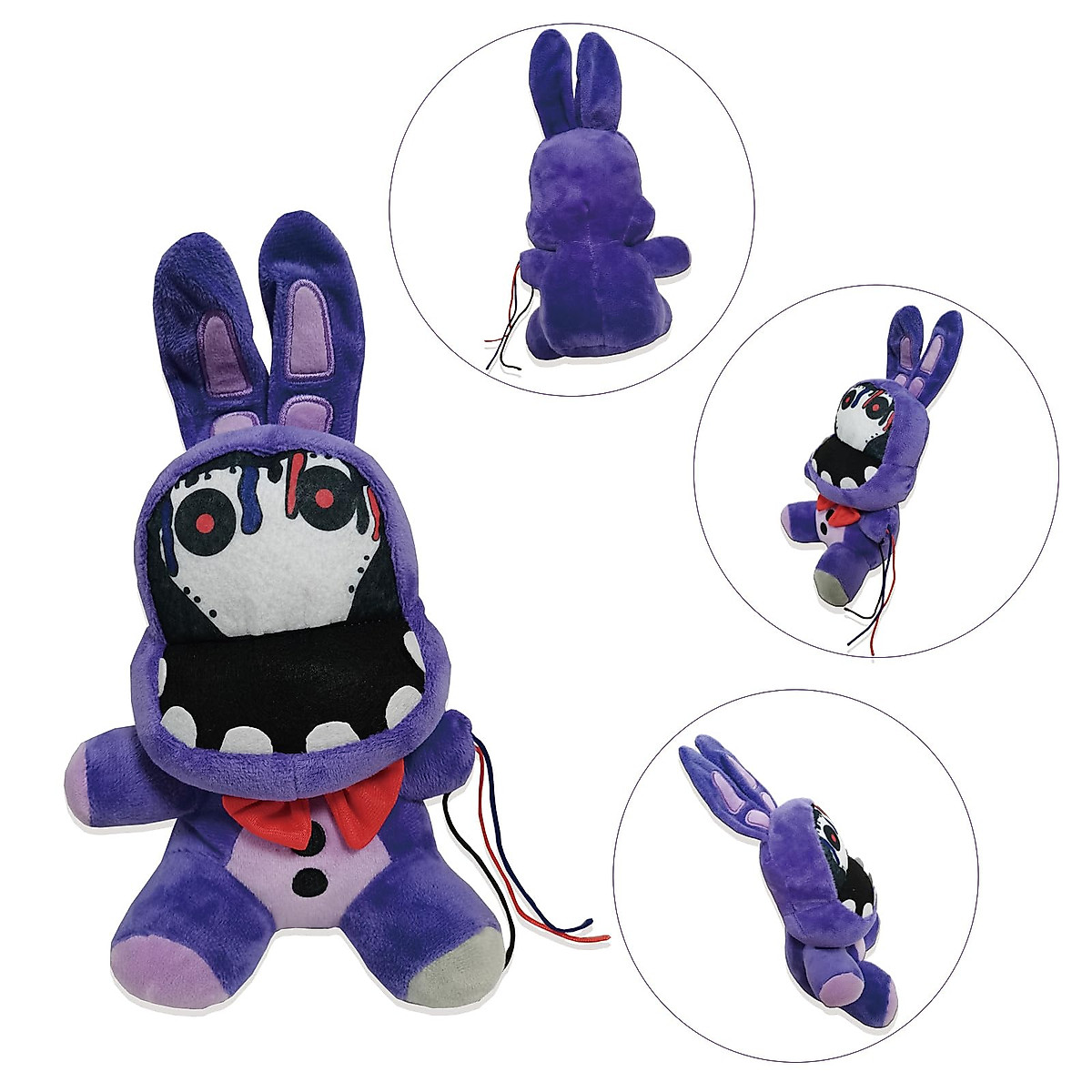 TZMAPU Fazbear Plush Foxy, Withered Purple Bunny, Stuffed Animal Figure Toys Gift for Kids, Security Breach Plush for Lovers (3PCS)