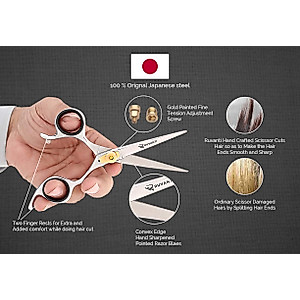 Ruvanti Left Handed Hair Cutting Scissors 6.5” - Professional Shears, Sharp Hairdressing/Haircutting Scissors for Men/Women