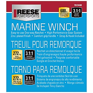 Reese Powersports 7019400 Marine Winch (600 Lb.)