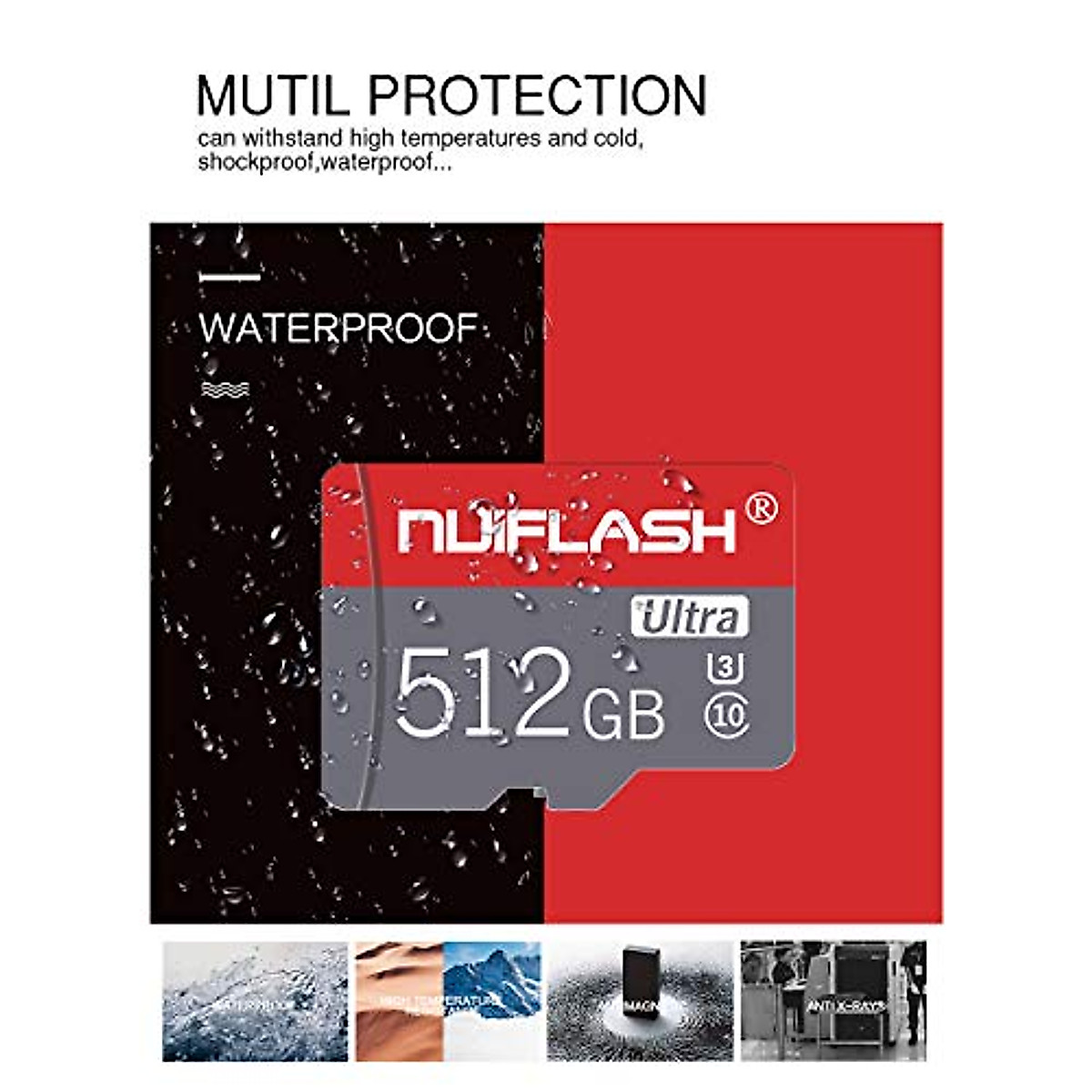 Micro SD Card 512GB Class 10 Memory Card 512GB High Speed TF Card 512GB with A SD Card Adapter for Android Smart-Phones,Tablets,Camera,Drone,Dash Cam