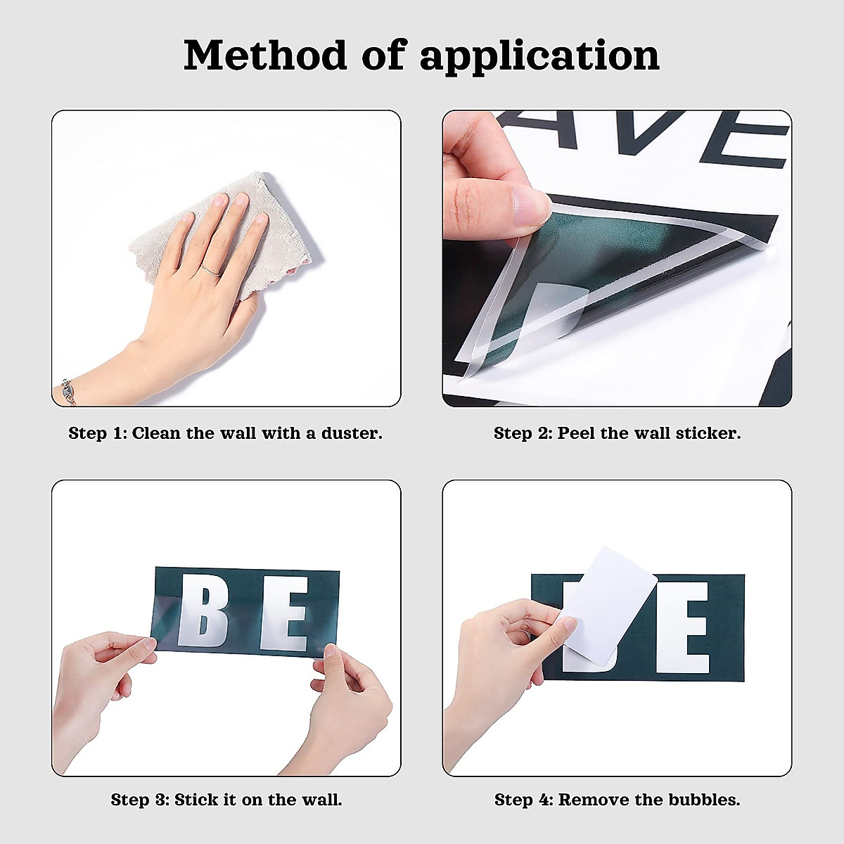 4 Sheets Inspirational Wall Decals Peel and Stick Motivational Phrases Wall Stickers Positive Quotes Stickers for Library Home School Office Wall Art Decorations