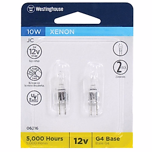 Westinghouse 0621600 Corp 10-watt T3 Xenon Bulb, Clear, 2-Pack