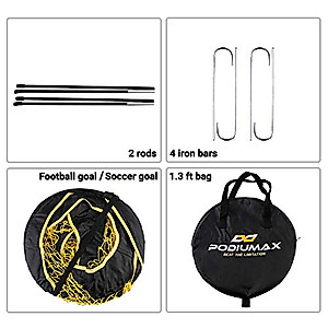 PodiuMax 2 in 1 Pop Up Soccer Goal - Indoor Outdoor Soccer Target Net for Improving Passing and Shooting Accuracy | Portable with Carrying Bag