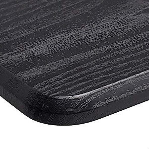 Amazon Basics Rectangular 5-Level Adjustable/Portable Electronic Standing Computer Desk Converter, Wood Surface, 18 Inch, Black