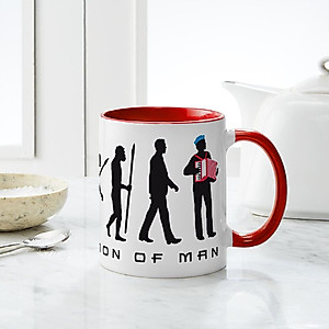 CafePress Evolution Of Man Accordion Player Mugs Ceramic Coffee Mug, Tea Cup 11 oz
