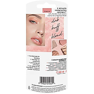 Real Techniques Miracle Complexion Sponge Duo, Makeup Blending Sponge, For Foundation, Offers Light To Medium Coverage, Natural, Dewy Makeup, Orange Sponge, Latex-Free Foam, 2 Count