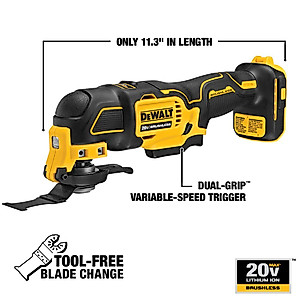 Dewalt DCS354BR ATOMIC 20V MAX Brushless Lithium-Ion Cordless Oscillating Multi-Tool (Tool Only) (Renewed)