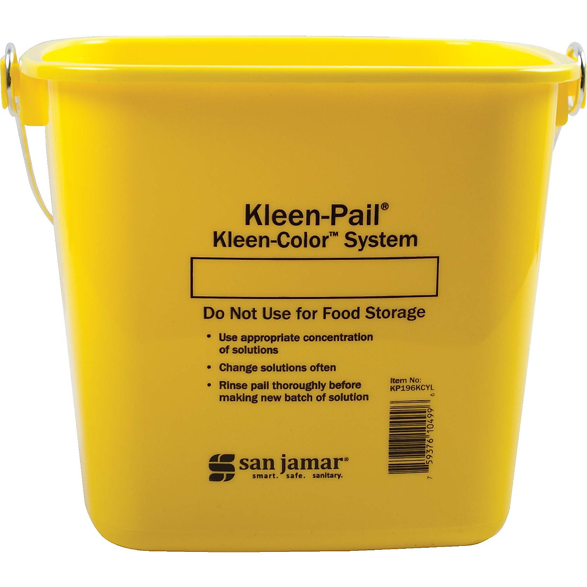 San Jamar Kleen-Pail® Plastic Cleaning Bucket 6 Quarts Yellow